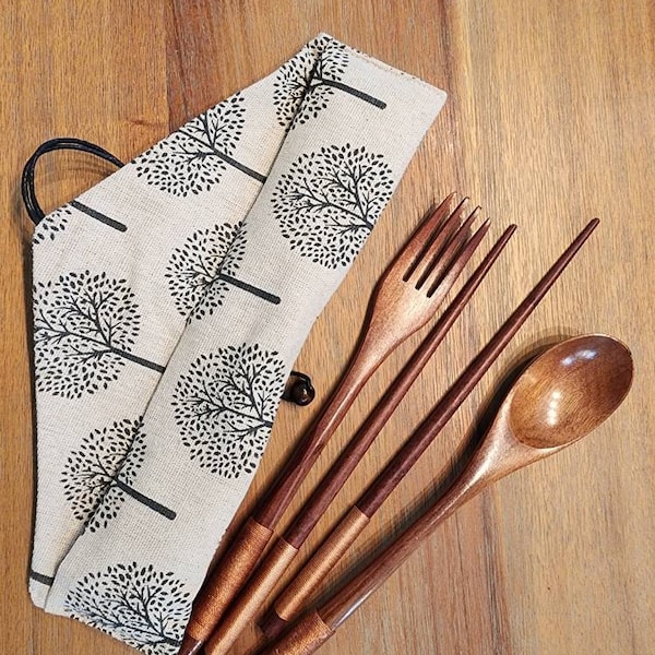 Coconut Cutlery Set | on the Go | Sustainable | Travel | Eco Friendly ...