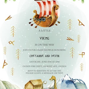 Viking Party Invitation, Viking Kids Birthday Party, Viking Invitation ...