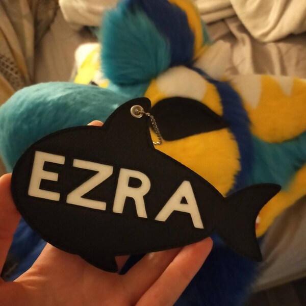 Vegan Leather Fursuit Collar Name Tag, Furry Name Tag, Con Badge ...