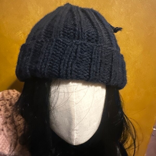 Easy Ribbed Hat KNITTING PATTERN / Ribbed Hat Pattern / Ribbed Baby Hat ...