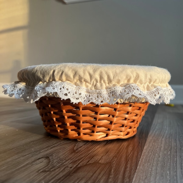 Muslin & Lace Large Bowl Cover / Sourdough Proofing Basket Bonnet ...
