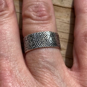 Custom Fingerprint Ring Actual Fingerprint Band - Etsy