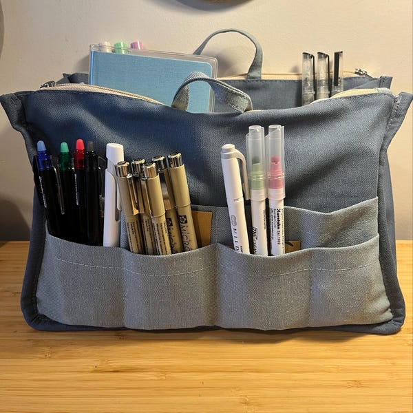 Canvas Vertical Planner Pouch Organizer for Supplies Carrying and ...