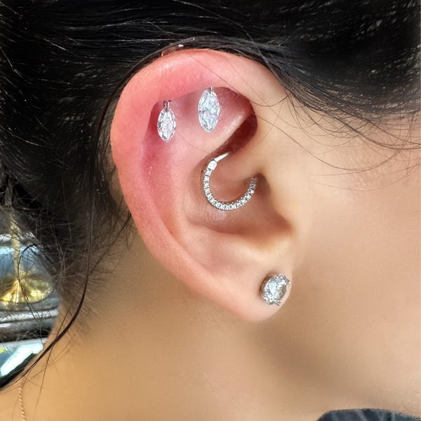 Pear Lab Diamond Droplets Dangle Stud, Hanging Pear Lab Grown Diamond Stud, 14K 18K Solid Gold ...