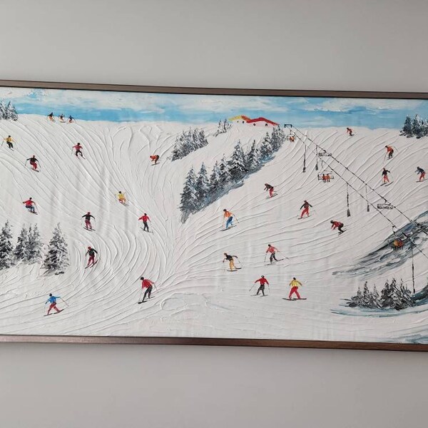 3D Minimalist Ocean Painting on Canvas Textured Wall Art Earth Tone Waves Art Wabi-sabi Wall Art ...