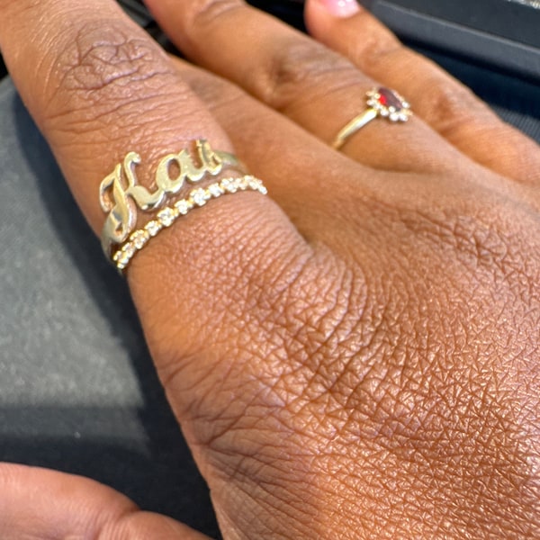 14K Solid Gold Name Ring-gold Name Ring-custom Name Ring-personalized Rings-bridesmaid Gifts ...