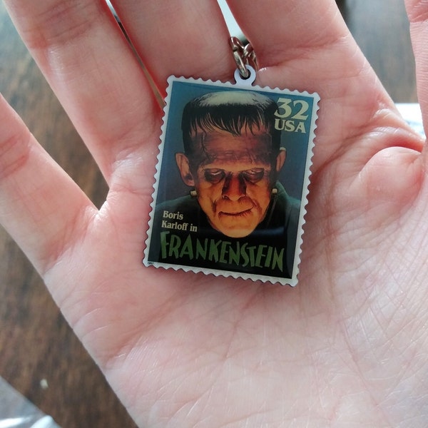 Universal Monsters Frankenstein - USPS Stamp Replica Keychain - Boris ...