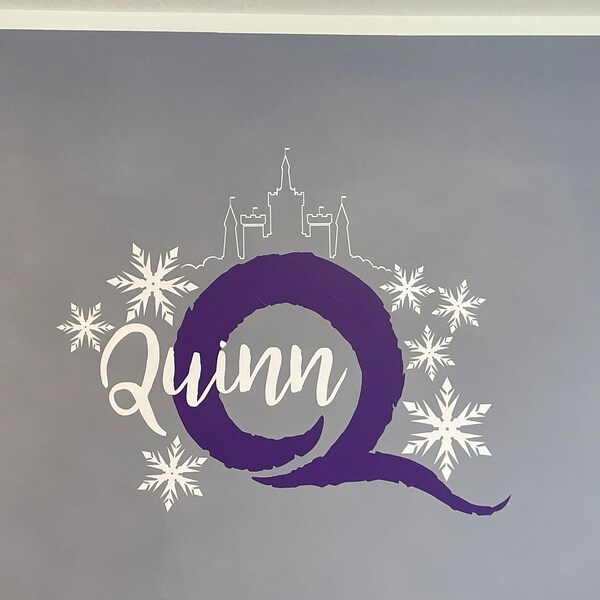 Snowflakes Decals , Name With Frozen Style Wall Decal, Let It Go ...