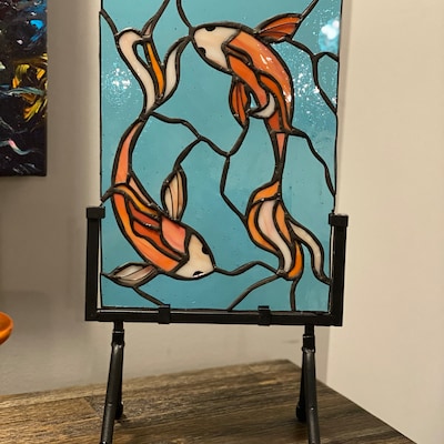 Koi Stained Glass Pattern PDF Digital File Koi Fish Glass Suncatcher ...