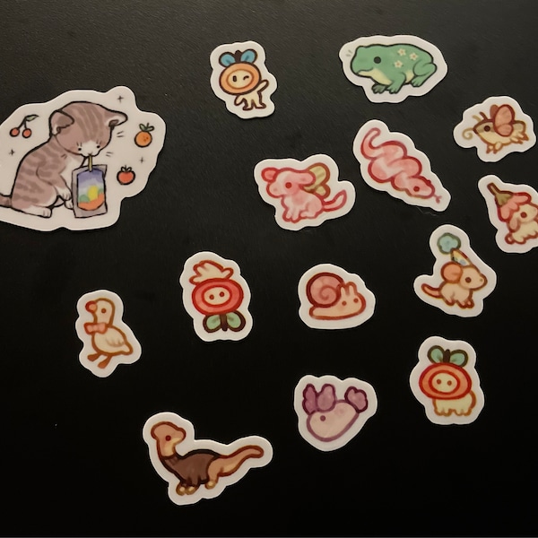 Series 1: Tiny Animal Friends Sticker Set of 11 / Mini Animal Stickers ...