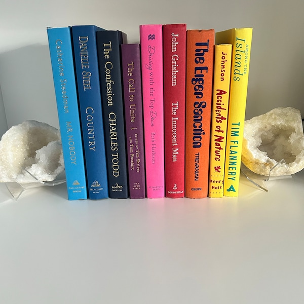 Custom Decorative Books by Color: Colorful Bookshelf Decor - Etsy