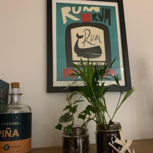 Rum Poster, Alcohol Sign, Mid Century Print, Retro Art, Foodie Gift ...