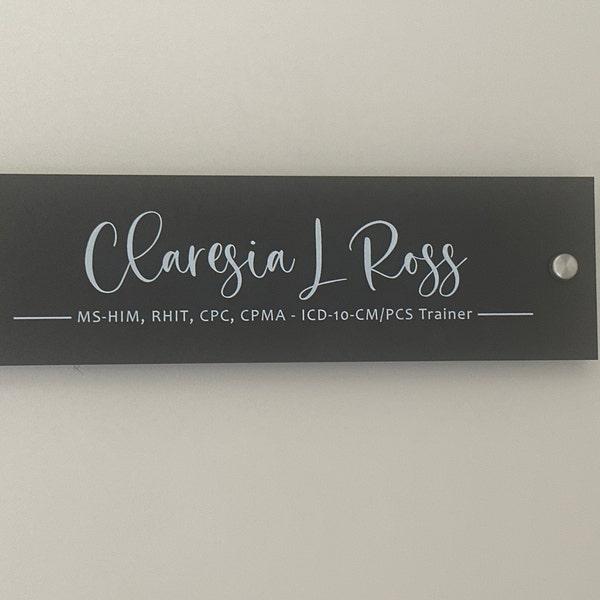 Wall Sign Name Plate - 2 Sizes Personalized Door Office Sign, Executive ...