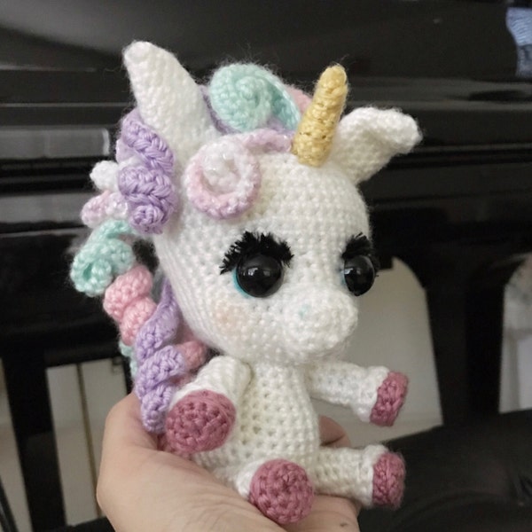 Elfin Thread Lily Rainbow Cheeks the Chibi Unicorn Amigurumi PDF ...