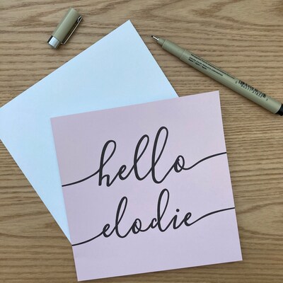 Personalised New Baby Name Card New Baby Gift New Baby Card - Etsy