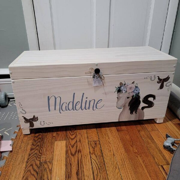 Toy Box NEW HINGES Chest Toy Bin Kids Toy Chest Wood Toy Box ...