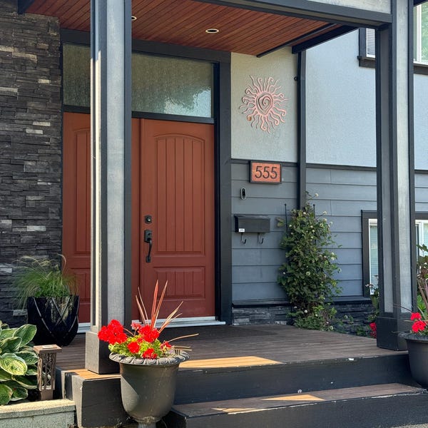 Personalized Wood Sign, House Numbers, Address Numbers, Modern House ...