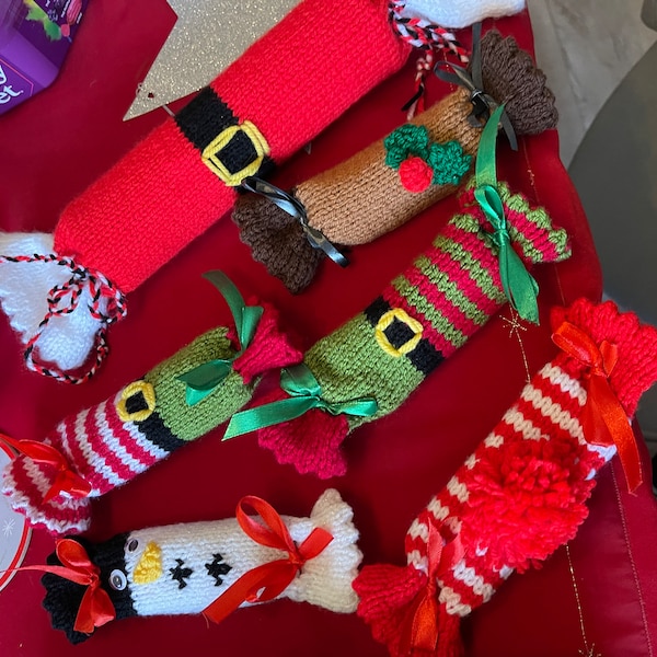 Christmas Knitting Patterns Sweet Tube Covers: Elf, Santa, Tree (PDF ...