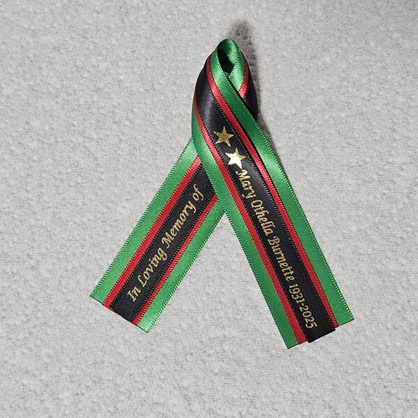 Custom Forever in Our Hearts Ribbon. Any Text Personalised Printed ...