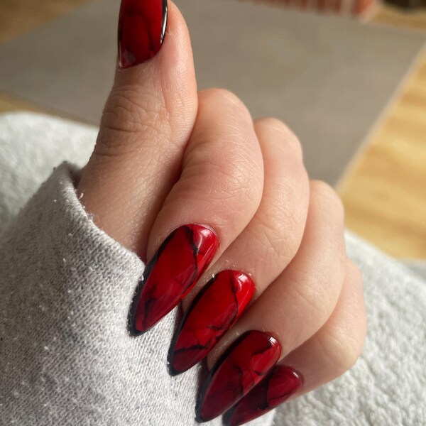 Blood Splattered French Manicure Press on Nails Gothic Press on Nails ...