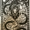 Shapeshifter Linocut Print - Block Print - Folklore Illustration ...
