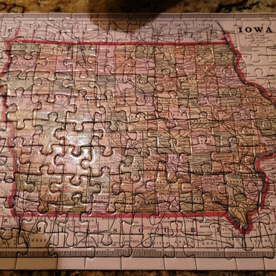 Kentucky Map Puzzle Kentucky Puzzle for Adults Kentucky Jigsaw Puzzle ...