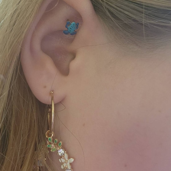 16G Tiny Frog Internally Threaded Cartilage Stud/daith Studs/tragus ...
