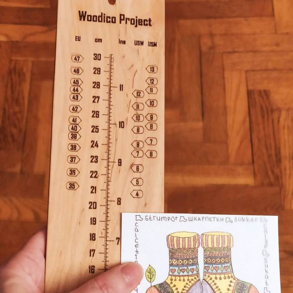 Sock Knitting Ruler – Allows to Measure the Foot Length of a Knitted ...