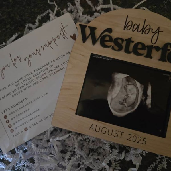 See You in [MONTH] Maple Wood Announcement Sign - Pregnancy ...