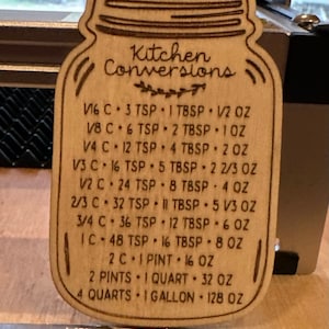 Mason Jar Magnet SVG Kitchen Conversions Magnet SVG Glowforge Mason Jar ...