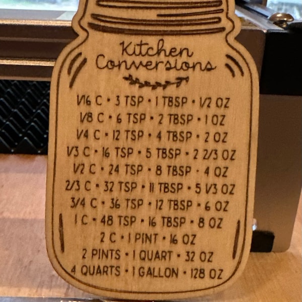 Mason Jar Magnet SVG Kitchen Conversions Magnet SVG Glowforge Mason Jar ...