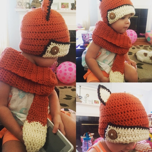 Crochet PATTERN - Fox Fancy - Crochet Fox Hat Pattern + Cowl Scarf ...