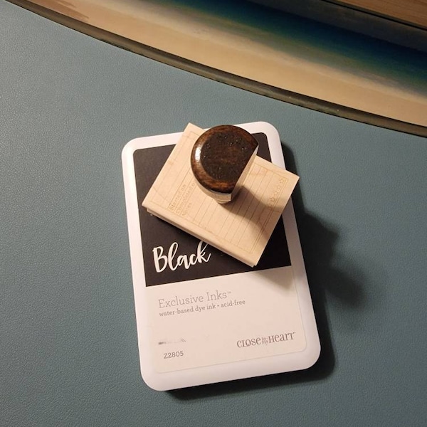 Library Card Stamp, a Bookplate Rubber Stamp for Your Personal or ...