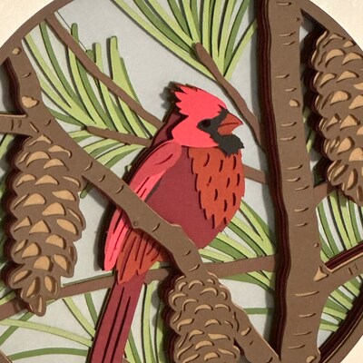 CARDINAL Svg 3D Christmas Svg WINTER Shadow Box Svg for Cricut for ...