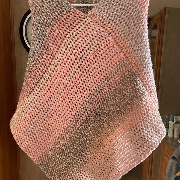 Loom Knit Poncho Pattern Easy Beginner Level Instructions With Step-by ...