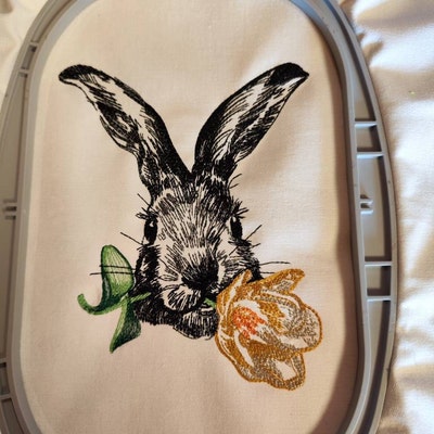Spring Rabbit Machine Embroidery Design - Etsy