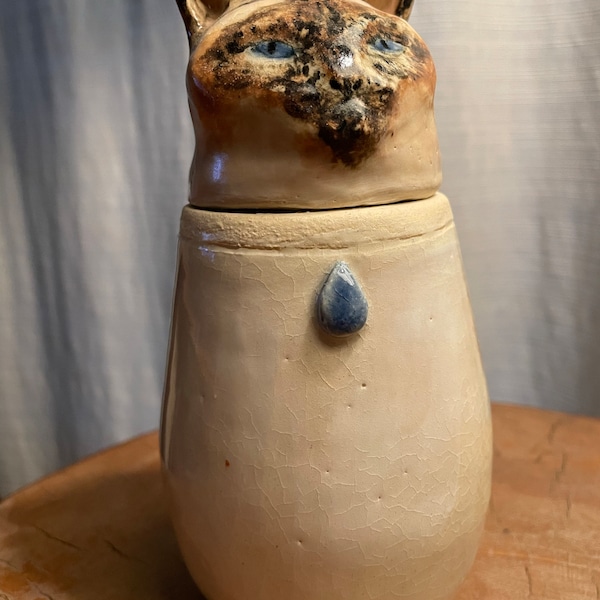Handmade Ceramic Cat Urn | Hand-painted Kitty Memorial| Personalized ...