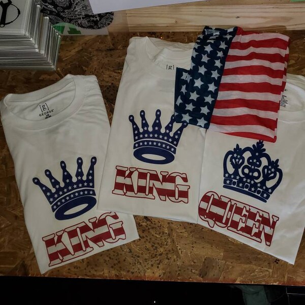 King and Queen Usa Flag Crown SVG Files for Cricut Silhouette - Dxf Eps ...