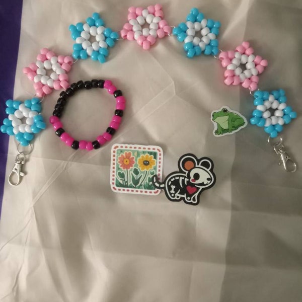 Trans Flag Kandi Star Belt Chain - Etsy