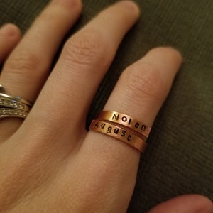 Hand Stamped Wrap Rings / Word Ring / Brass Copper Aluminum Sterling ...