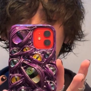 Handmade iPhone Case Glow in the Dark Purple Venom Cat Eyes Handmade ...