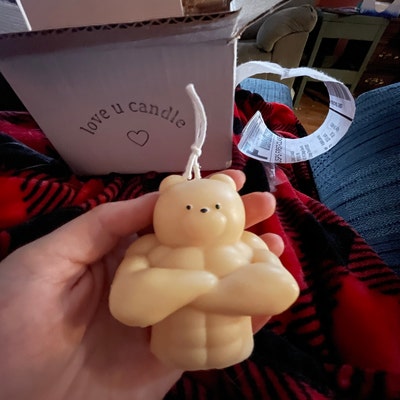Swol Bear Candle, Buff Bear Candle, Workout Candle, Gift for Gym Rats ...