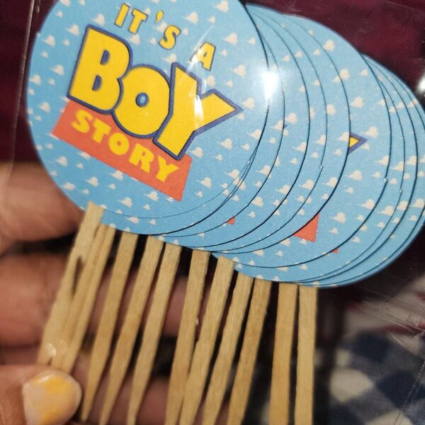 It's A Boy Story Cupcake Toppers - Etsy
