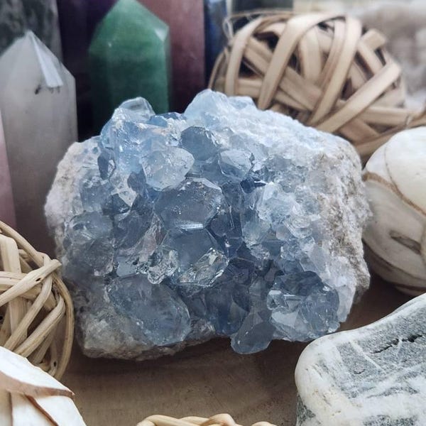 Serene Blue Calcite Spheres. Calm Your Space! Balance Chakras, Enhance ...