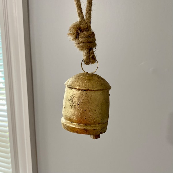 Rustic Gold Bells, Wreath Hanger, Christmas Holiday Decor, Noah Bells ...