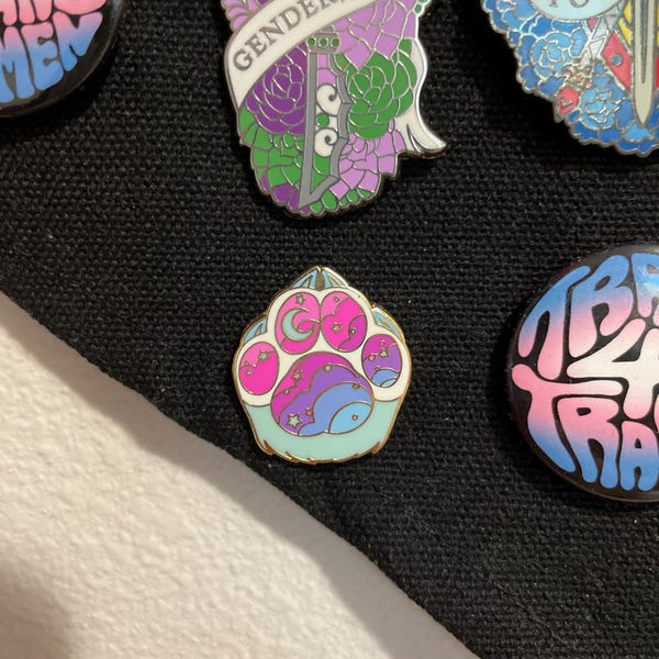 1 X 1 Pride Paw Hard Enamel Pin - Etsy