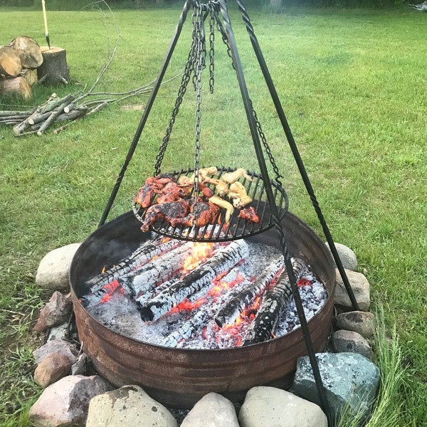 Heavy Duty, Hand Forged, Fire Pit Stake Grill. SHIPS FROM USA - Etsy