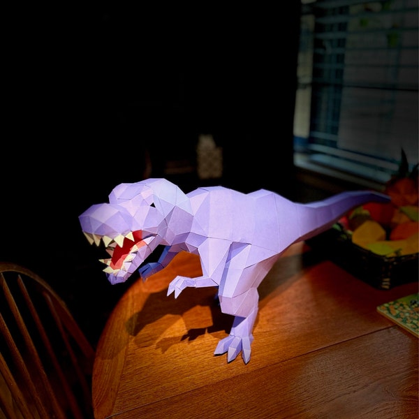 T-REX Digital Template, PDF Paper Craft, T-REX Origami, Dinosaur Model ...