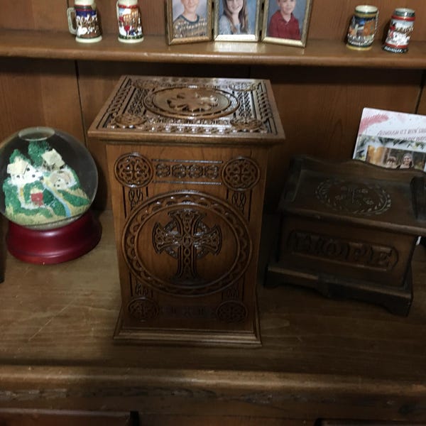 Jesus Ascension Cross Companion Urn for Human Ashes | Personalized ...