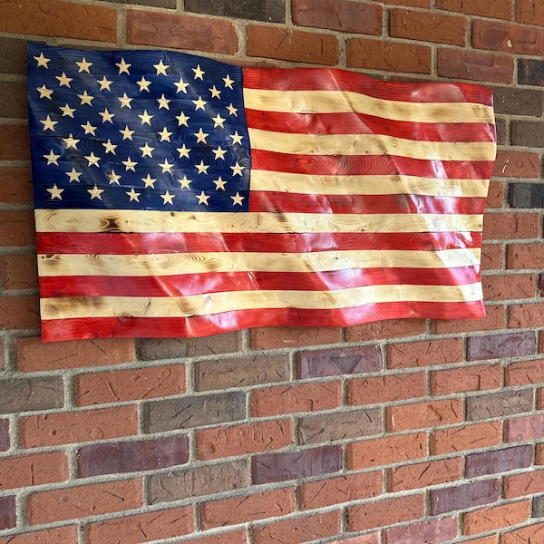 DIY Waving Wood American Flag - Digital Build Plans / Woodworking / How ...